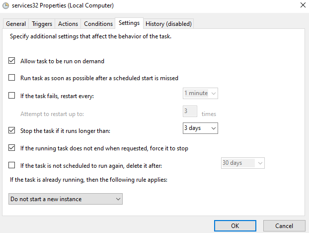 schtasks command automatically enables "Stop the task if it runs longer than 3 days" · Issue ...