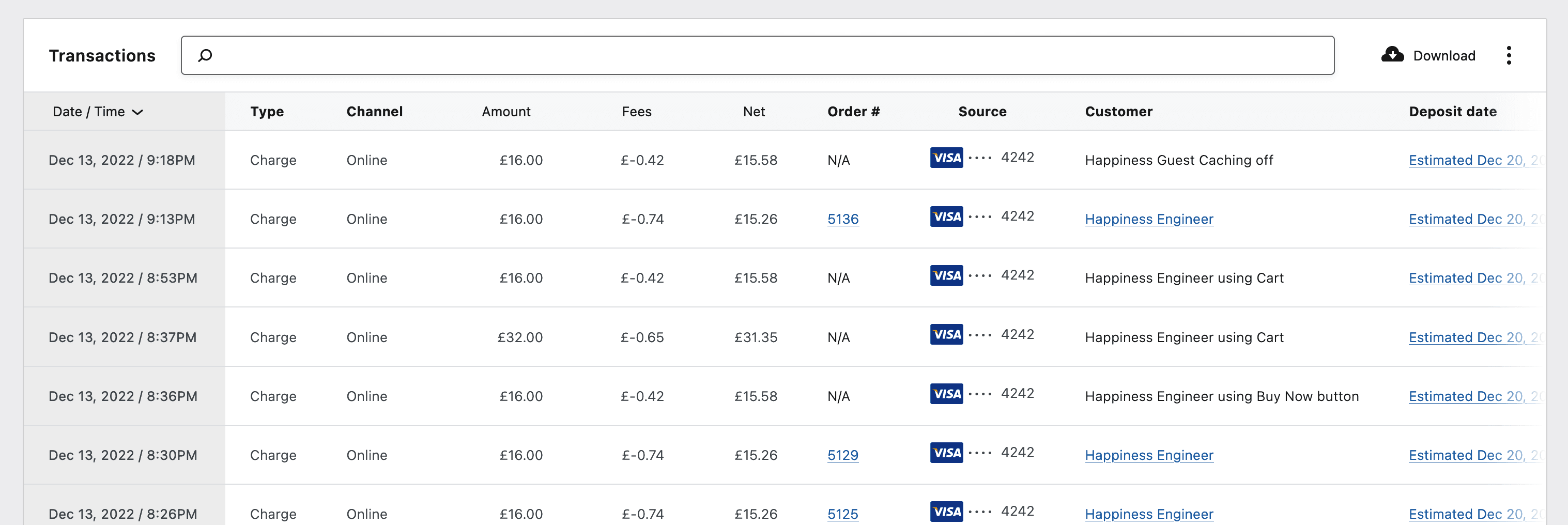 Payment initially succeeds in Stripe, then fails with "The parameter ...