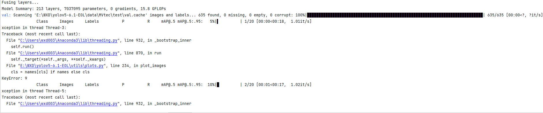 xception in thread · Issue #11011 · ultralytics/yolov5 · GitHub