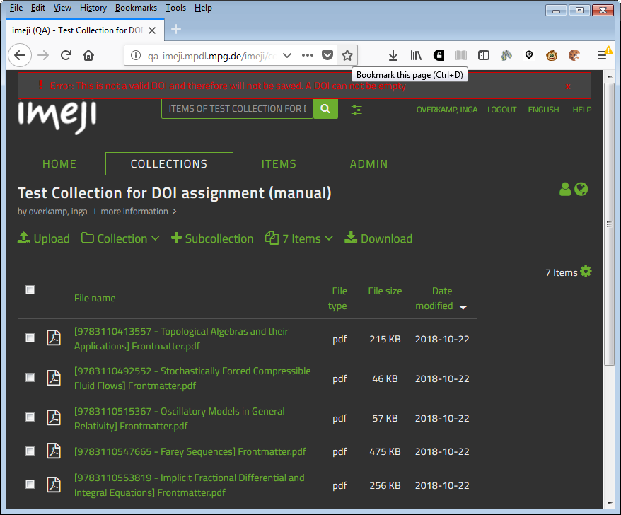 "Add DOI manually" always says "This is not a valid DOI" · Issue #1070 · MPDL/imeji · GitHub