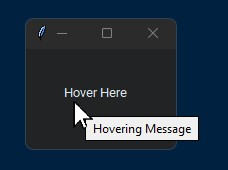 Create Label Mouse On-Hover Popup Message · TomSchimansky CustomTkinter ...