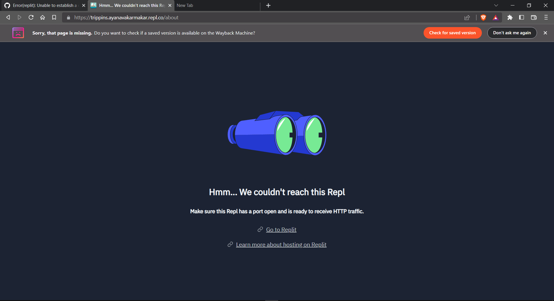 Replit `err Dlopen Failed Libssl So 1 1 Cannot Open Shared Object File No Such File Or