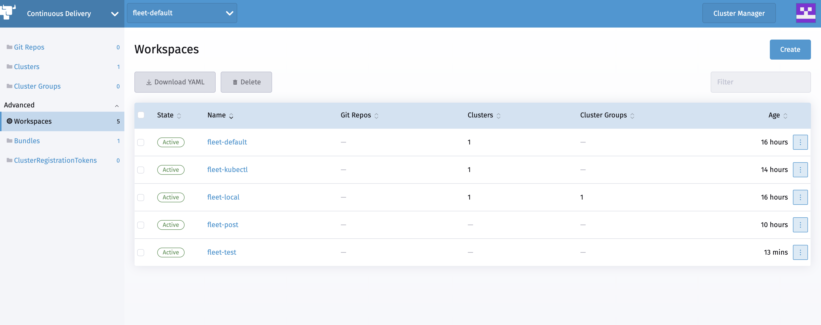 Continuous Delivery - No way to create a workspace from UI in v2.5.x ...