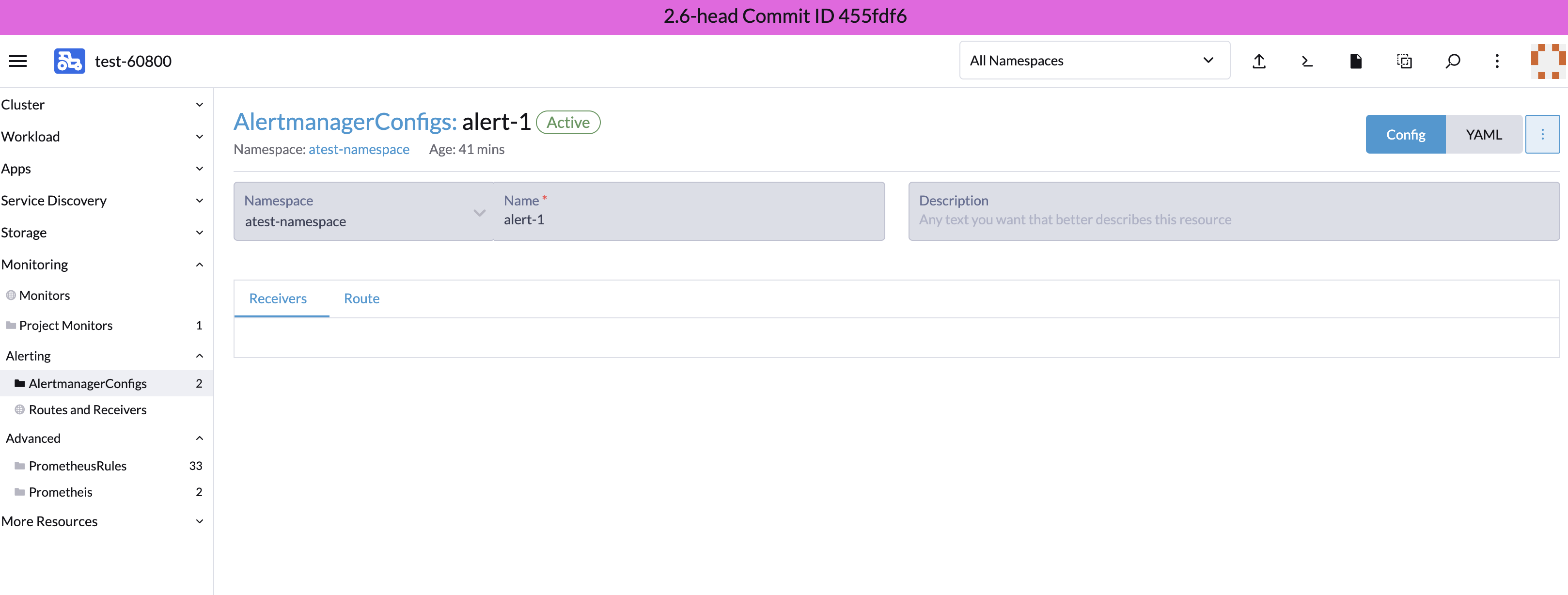 [project Monitoring V2] After Creating A Receiver For Alertmanager Config Errors When Trying To