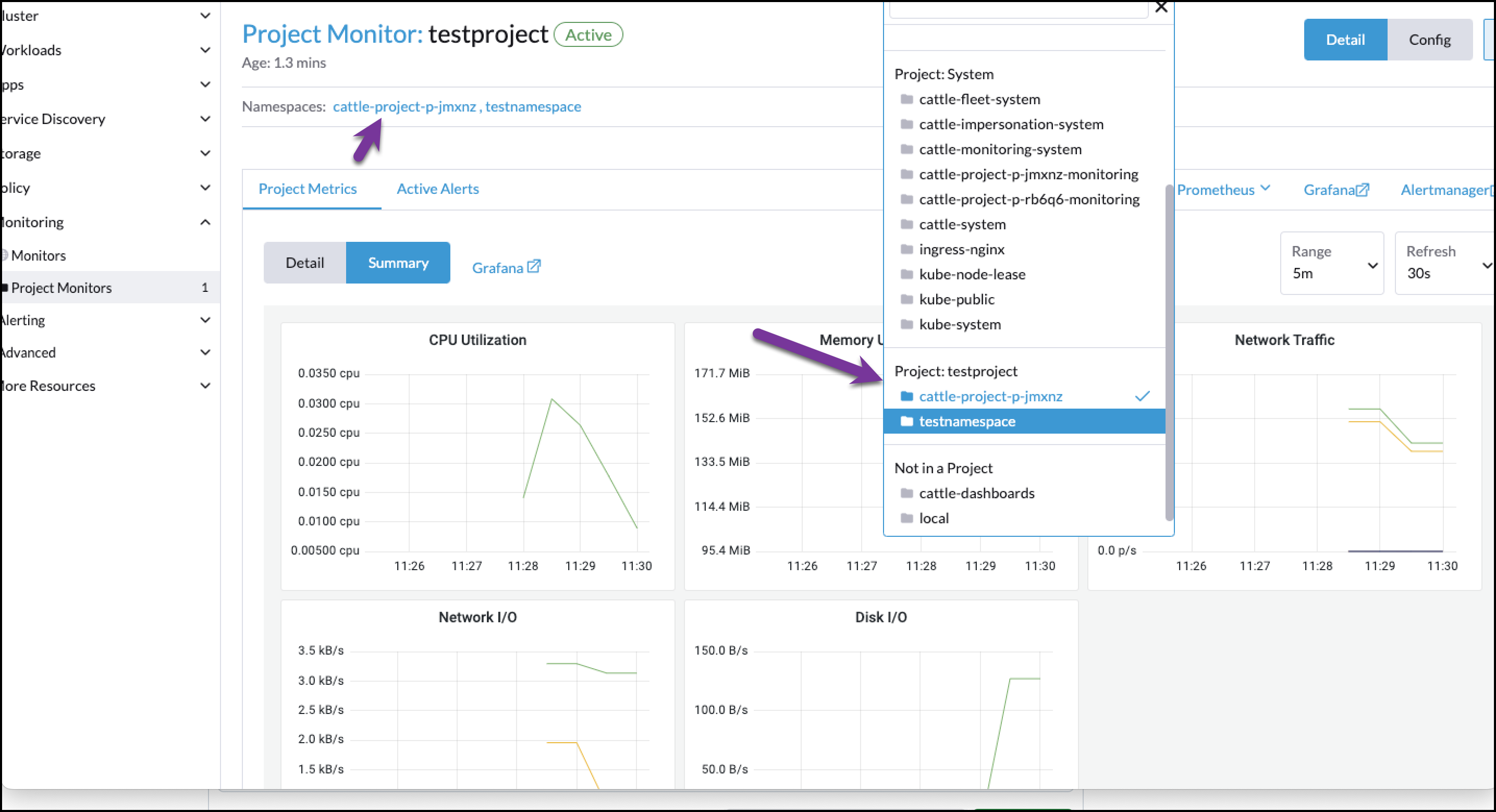 Missing metrics tabs on workloads for project members with project monitoring v2 · Issue #7286 ...