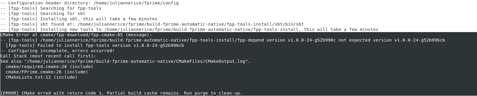 Unexpected version from fpp.cmake · Issue #1266 · nasa/fprime · GitHub