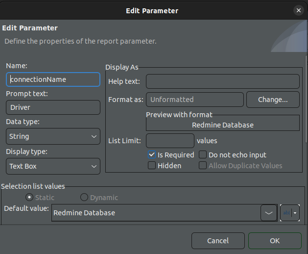 Issue Connectionname Parameter Does Not Works · Issue 899 · Knowagelabs Knowage Server · Github