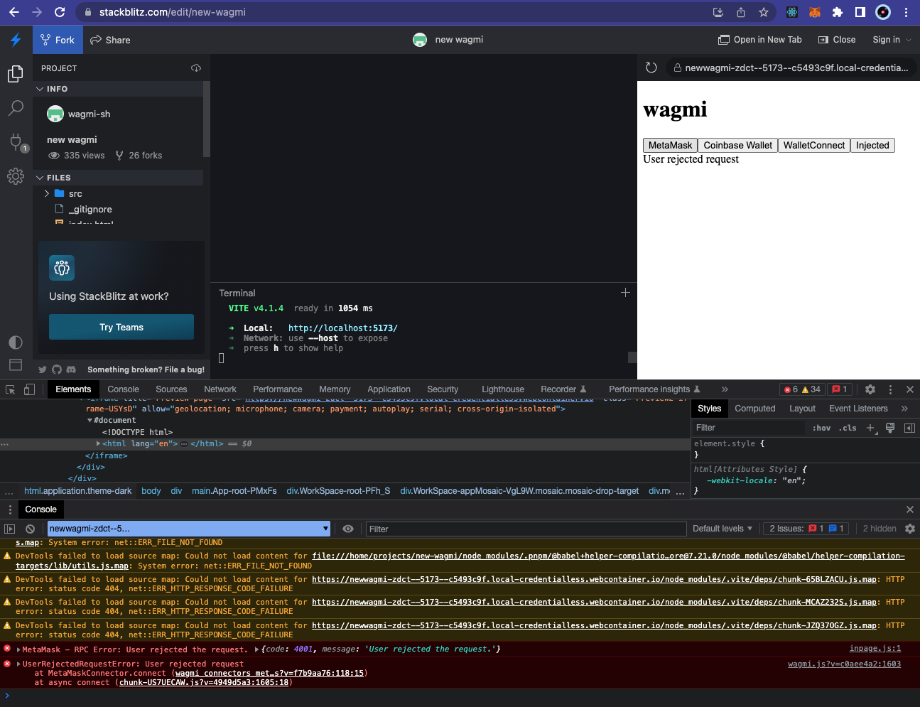 Bug Userrejectedrequesterror User Rejected Request Error When User Cancels · Issue 2129