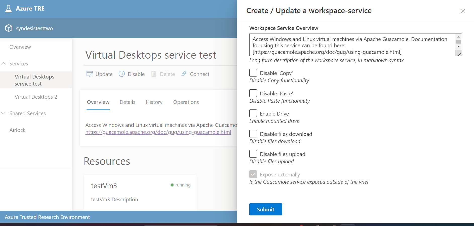 Guacamole : 500 Internal Server Error · Issue #3679 · microsoft/AzureTRE · GitHub