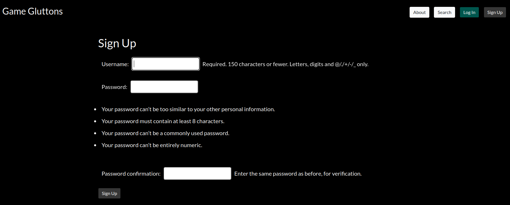 GitHub - SaidNivek/game_gluttons