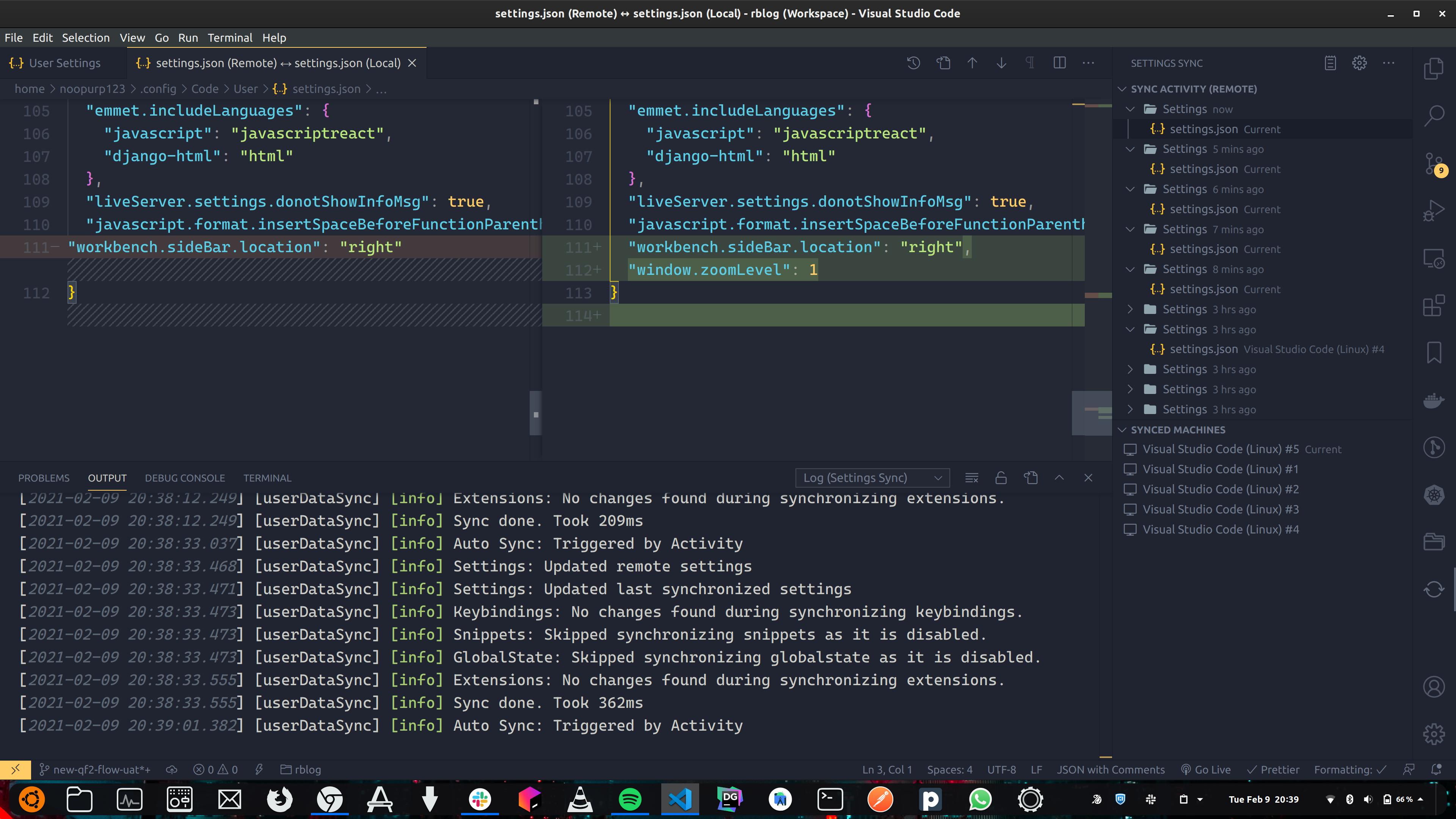 `settingsSync.ignoredSettings` no longer accepts `window.zoomLevel ...
