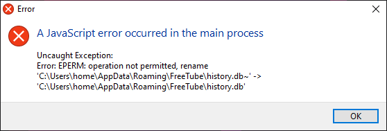 [Bug]: A JavaScript error occurred when launching the application · Issue #2131 · FreeTubeApp ...
