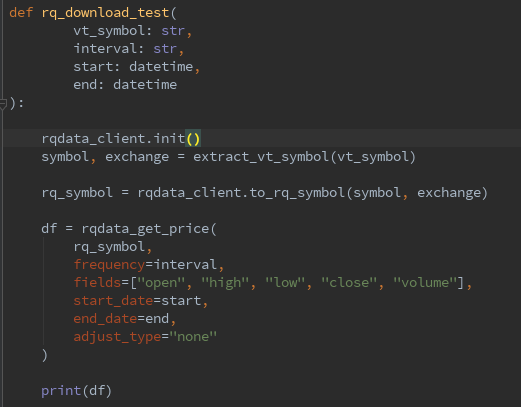 运行CTA策略，通过RQData获取历史数据时，报异常 · Issue #2089 · vnpy/vnpy · GitHub