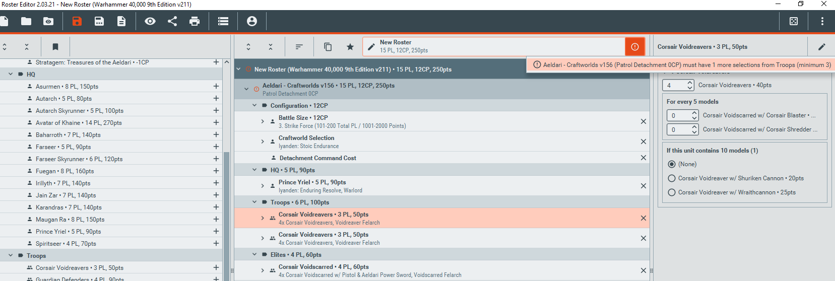 Aeldari Craftworlds: Yriel and Anhrathe compulsory error · Issue #11169 ...