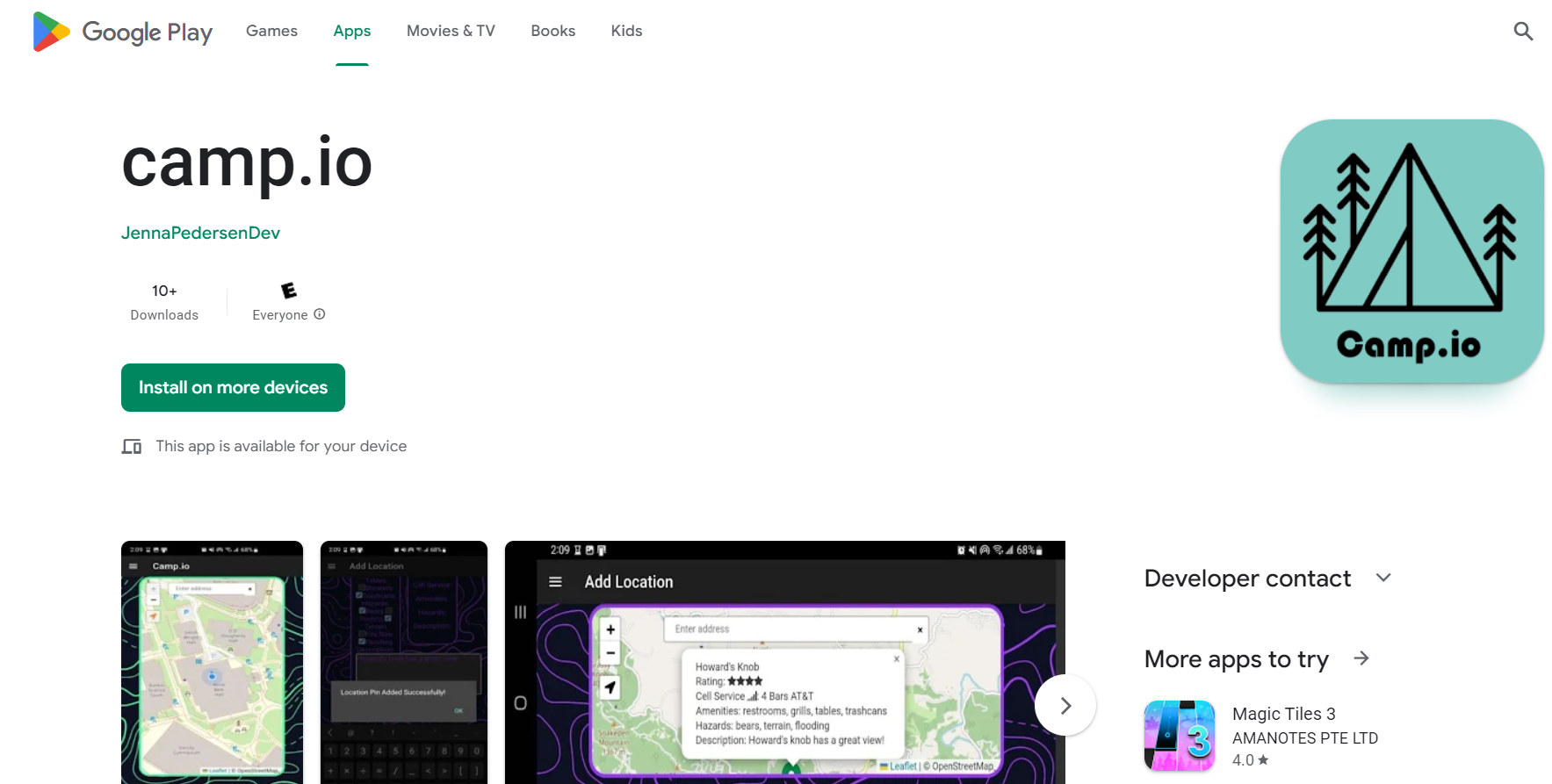 GitHub - pedersenjs/camp.io