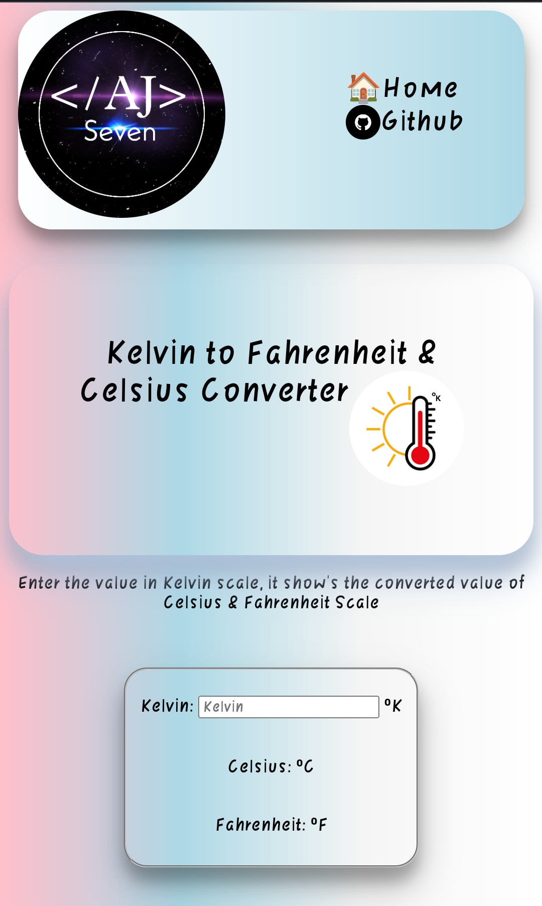 GitHub - Aj-Seven/temperature-conv: Temperature Unit conversion's Written in HTML CSS JAVASCRIPT.