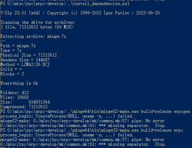 [BUG] It seems mingw support dosen't work · Issue #366 · EmbeddedRPC/erpc · GitHub