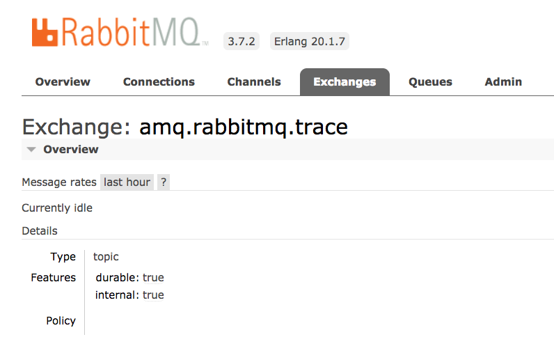 Message rates are not displayed for amq.rabbitmq.trace exchange in Web ...