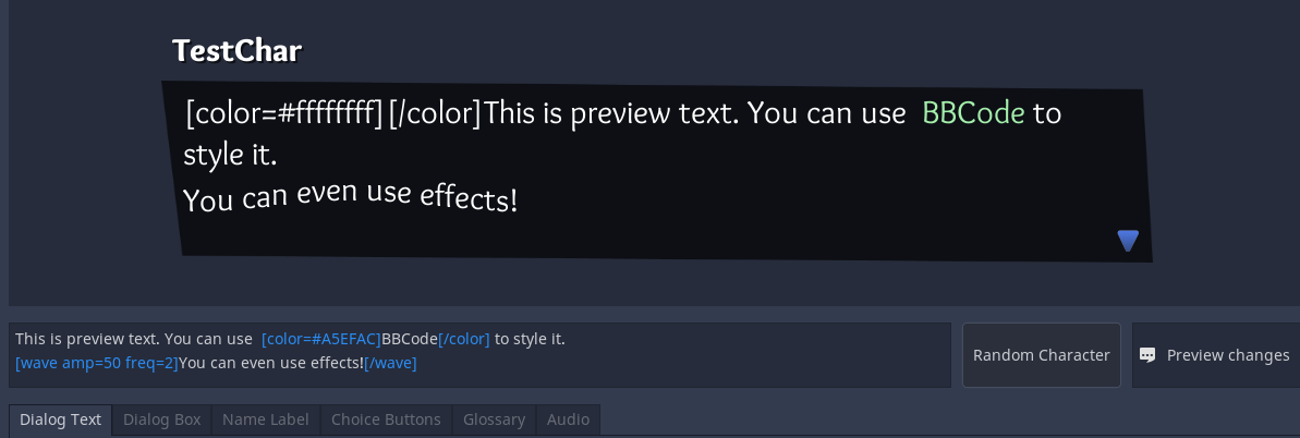 (Minor) Blank display name causes bbcode issue with name coloring · Issue #638 · dialogic-godot ...