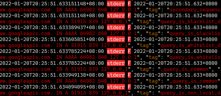 [BUG]使用irinesistiana/mosdns镜像以容器方式运行输出的日志导入journal之后全部为error级别 · Issue #261 · IrineSistiana ...