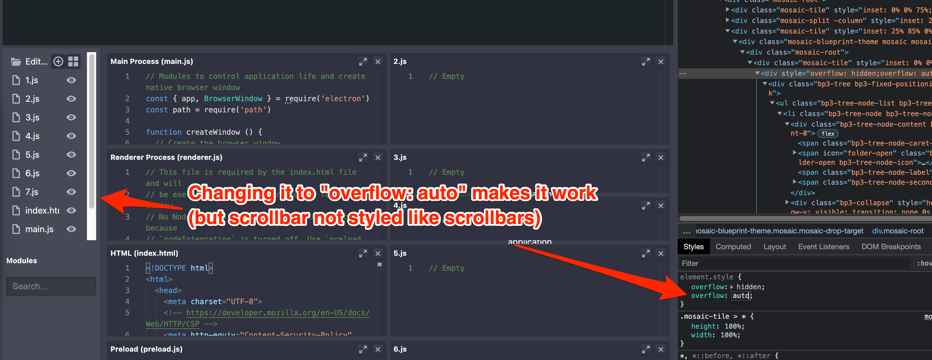 Editors list does not scroll - items cut off when there are too many files · Issue #1187 ...