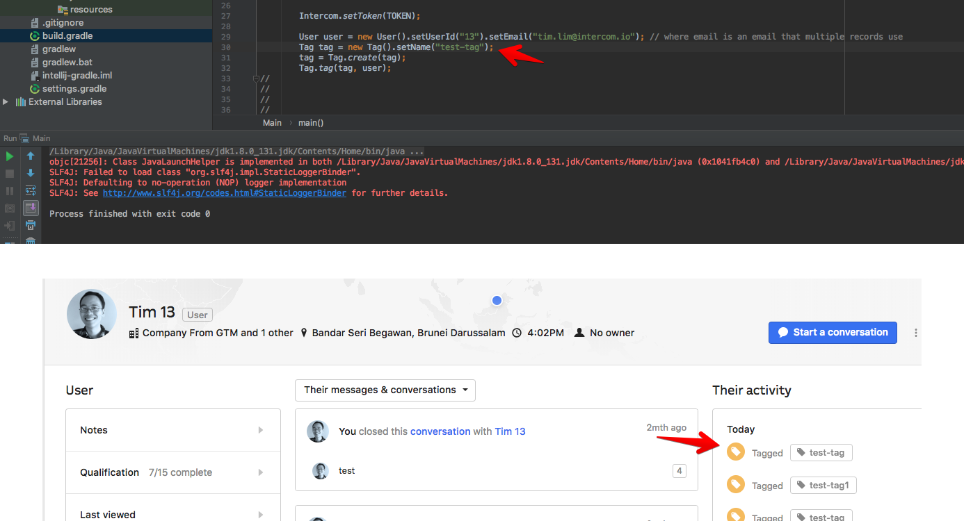 Cannot tag user using this library · Issue #197 · intercom/intercom-java · GitHub