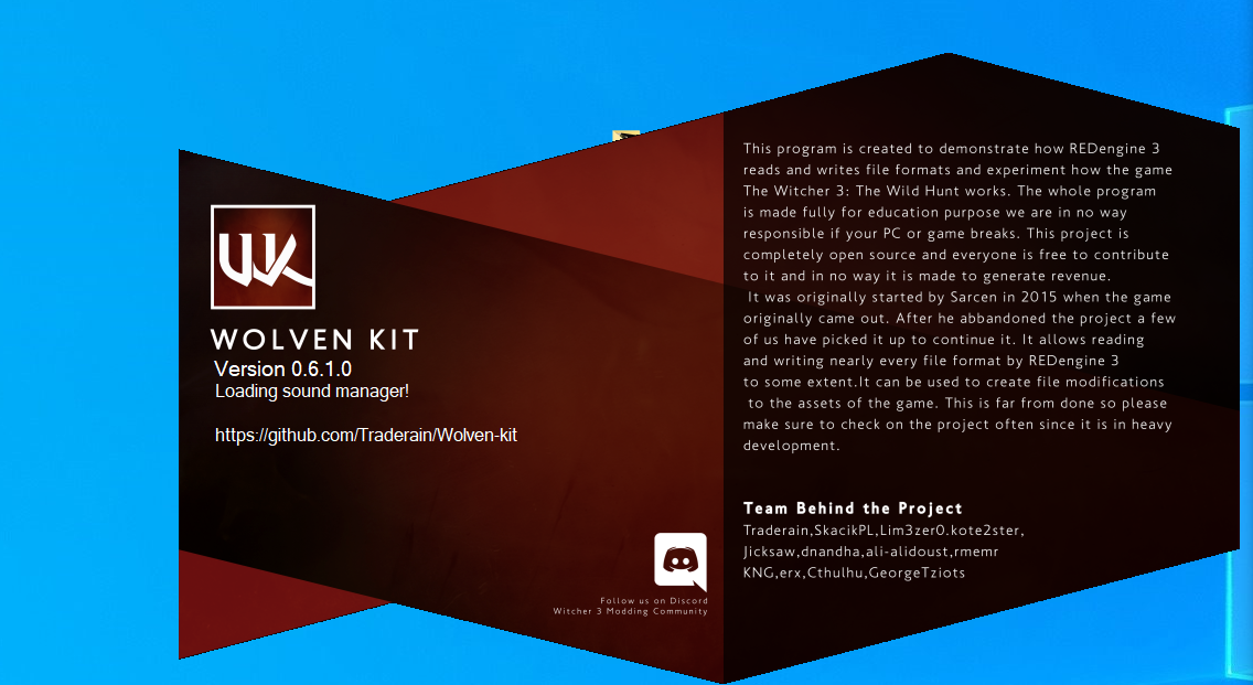 Permanently stuck at Loading Sound Manager · Issue #561 · WolvenKit/WolvenKit · GitHub