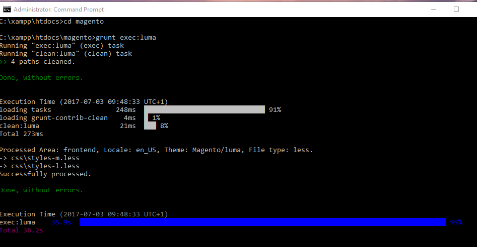 Grunt aborts when running exec: · Issue #10125 · magento/magento2 · GitHub