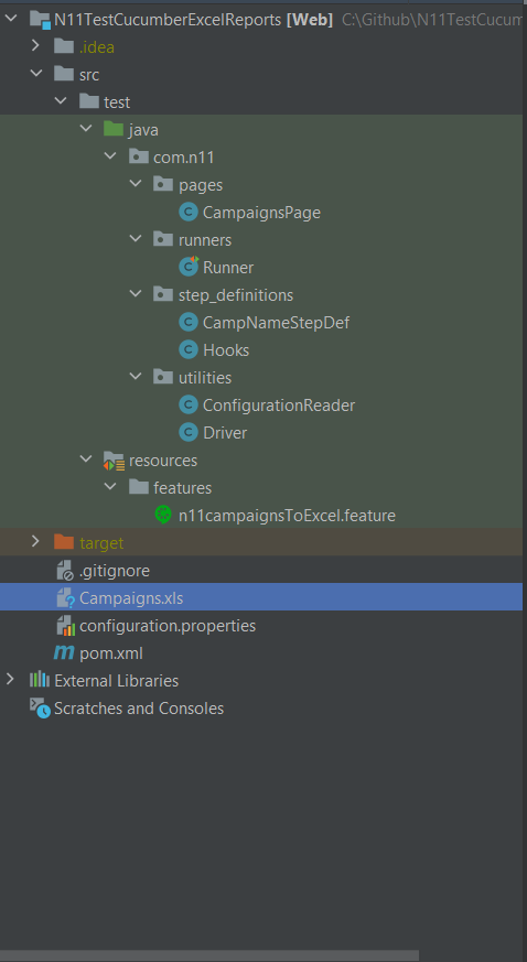 GitHub - numanakoluk/N11TestCucumberExcelReports: Get a Campany Name ...