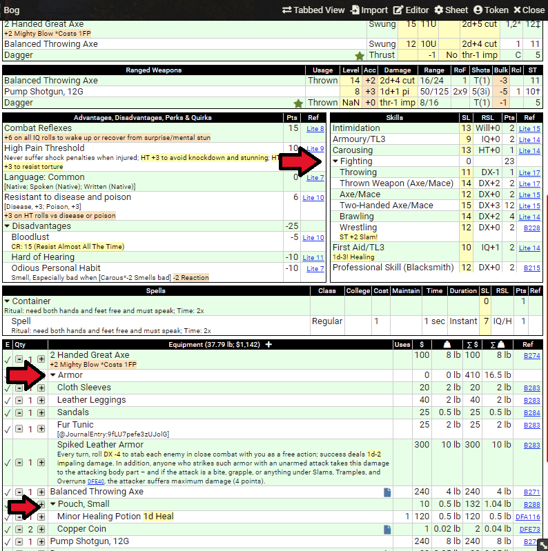 [BUG] Collapse container · Issue #838 · crnormand/gurps · GitHub