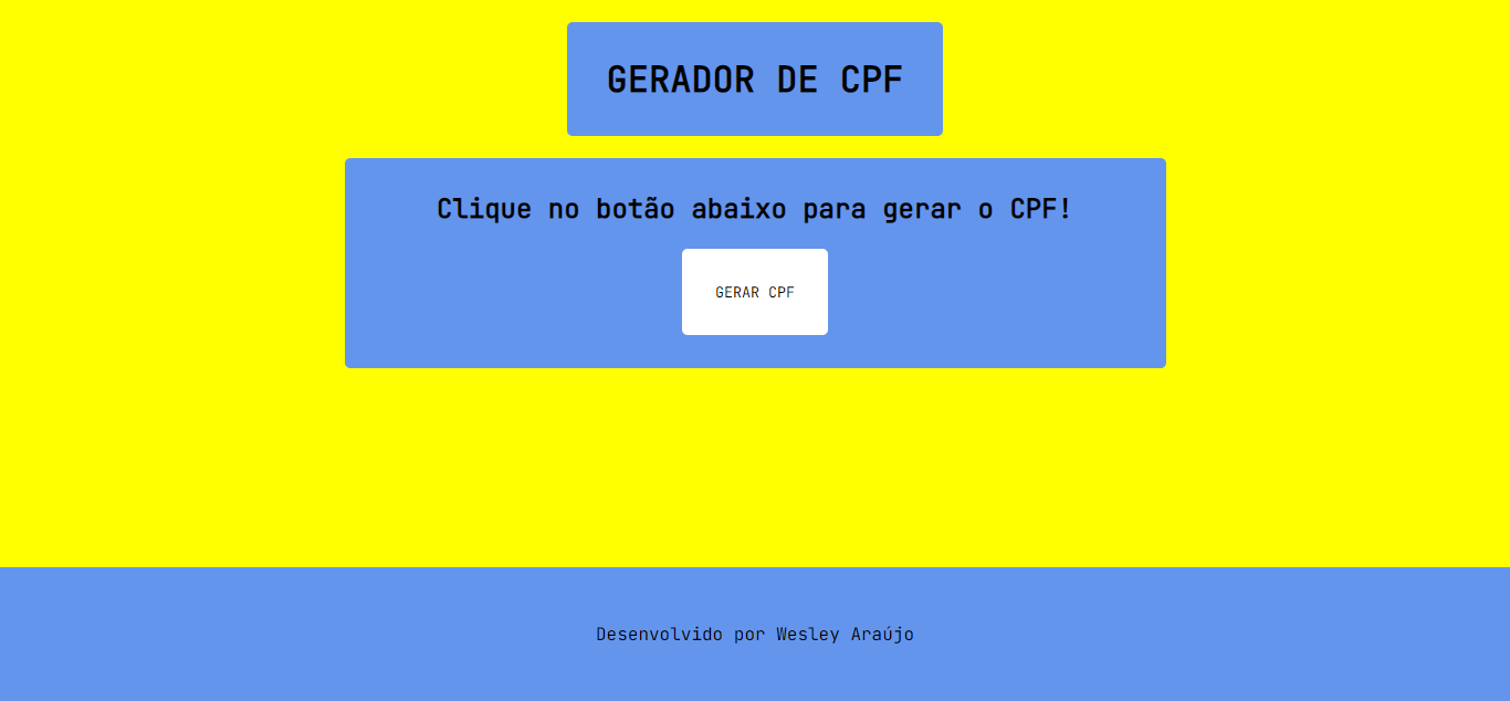 GitHub - wesleyara/cpf-generator: Para fins de estudo eu fiz um gerador de CPF, lembrando que ...