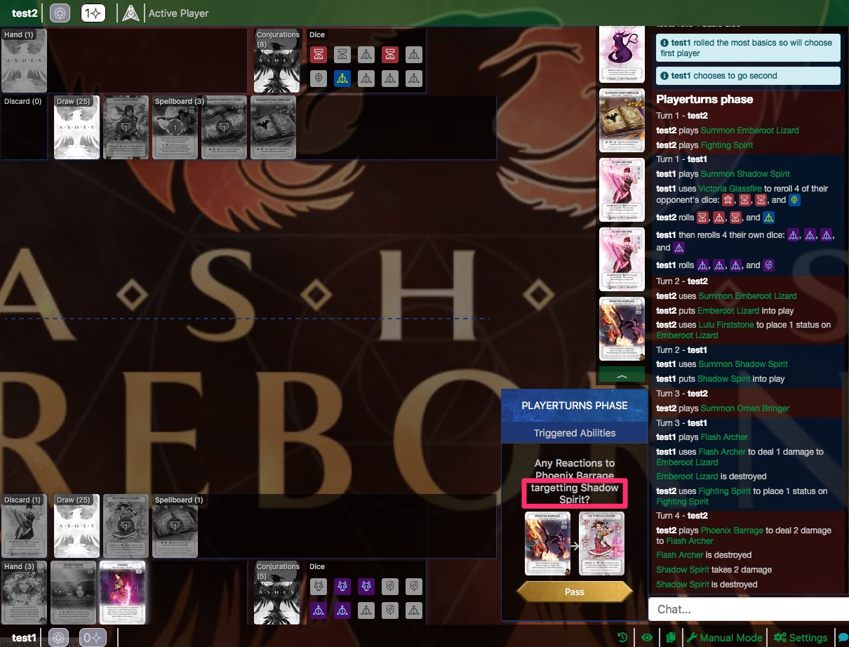 Phoenix Barrage and Vanish reaction message isn't correct · Issue #777 · Ashteki/ashteki · GitHub