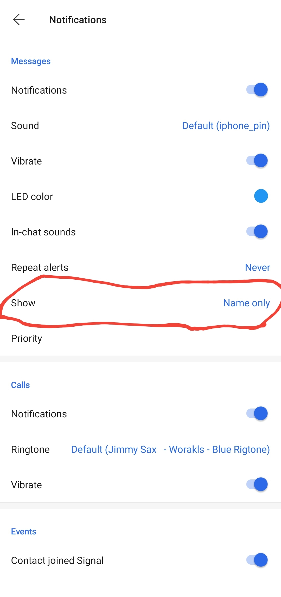 Notification bubble disappear whith "Name only" · Issue #10449 · signalapp/Signal-Android · GitHub