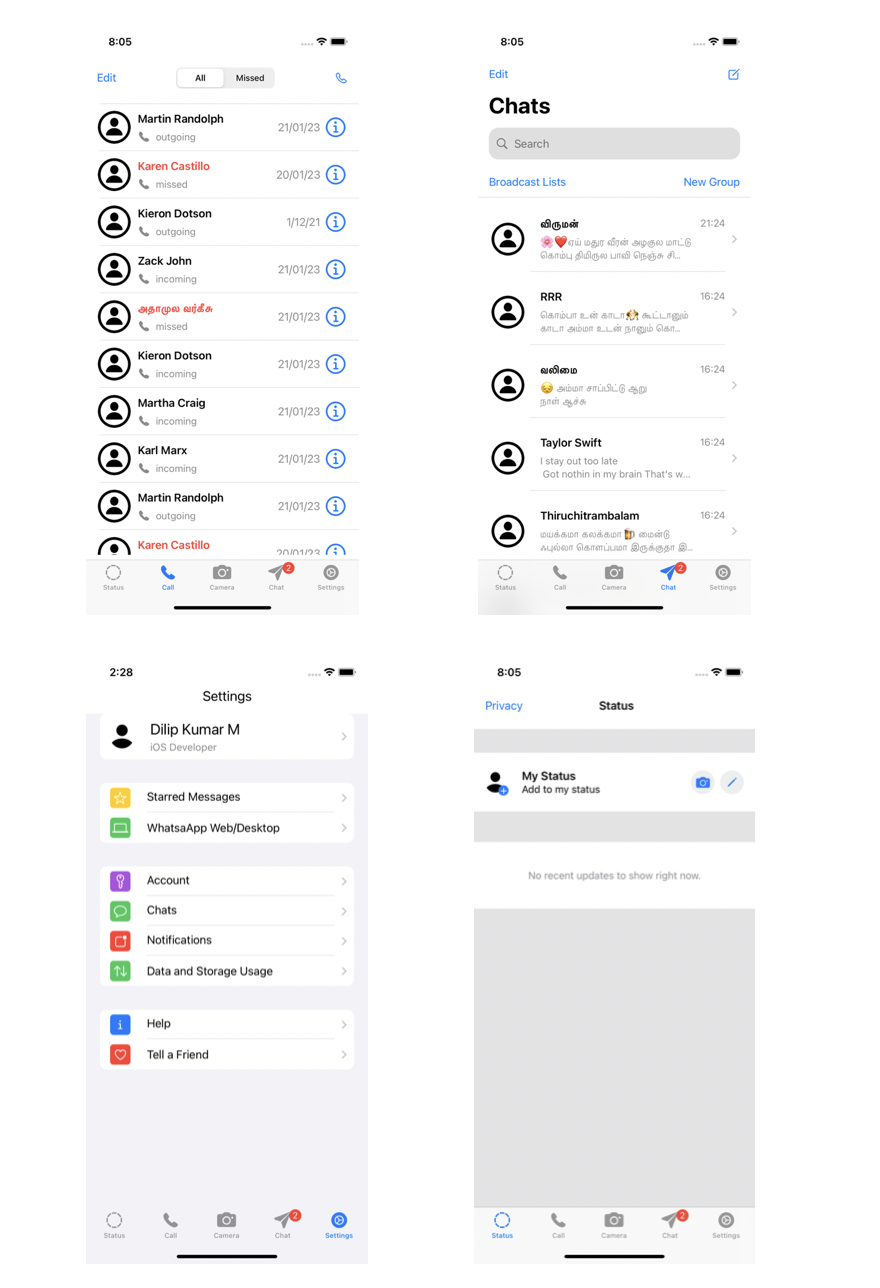 GitHub - dilip210197/whatsApp-UI-iOS-swiftui: i trying to replicate the clone of whatsapp UI ...