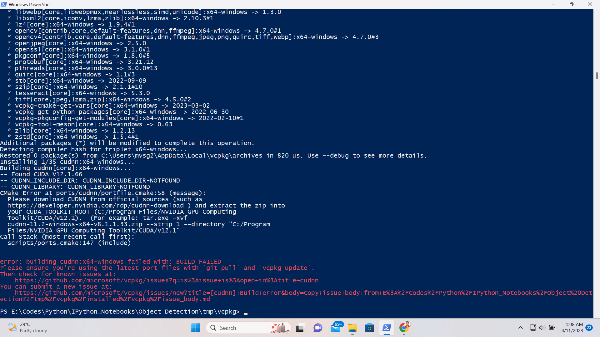 Cudnn Build Error · Issue 29846 · Microsoftvcpkg · Github