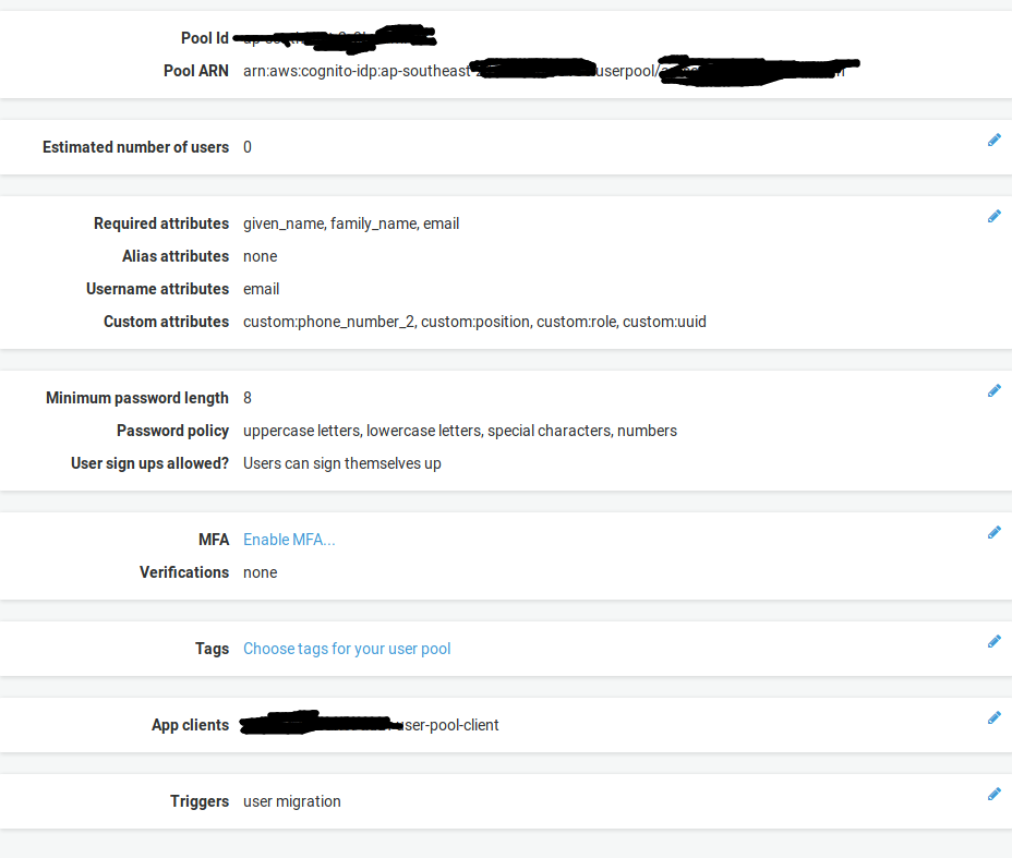 cognito-idp update-user-pool resets pool configuration when optional arguments are not passed ...