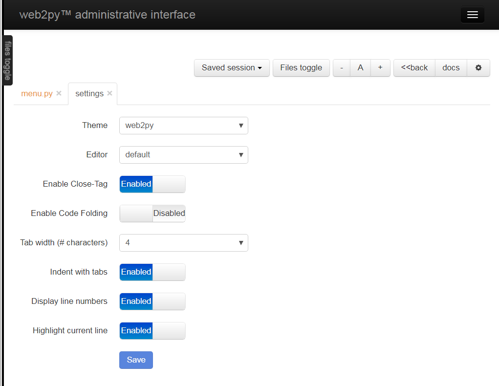 "Change Editor Settings" shows "None" after "Save" (Win download) · Issue #1977 · web2py/web2py ...
