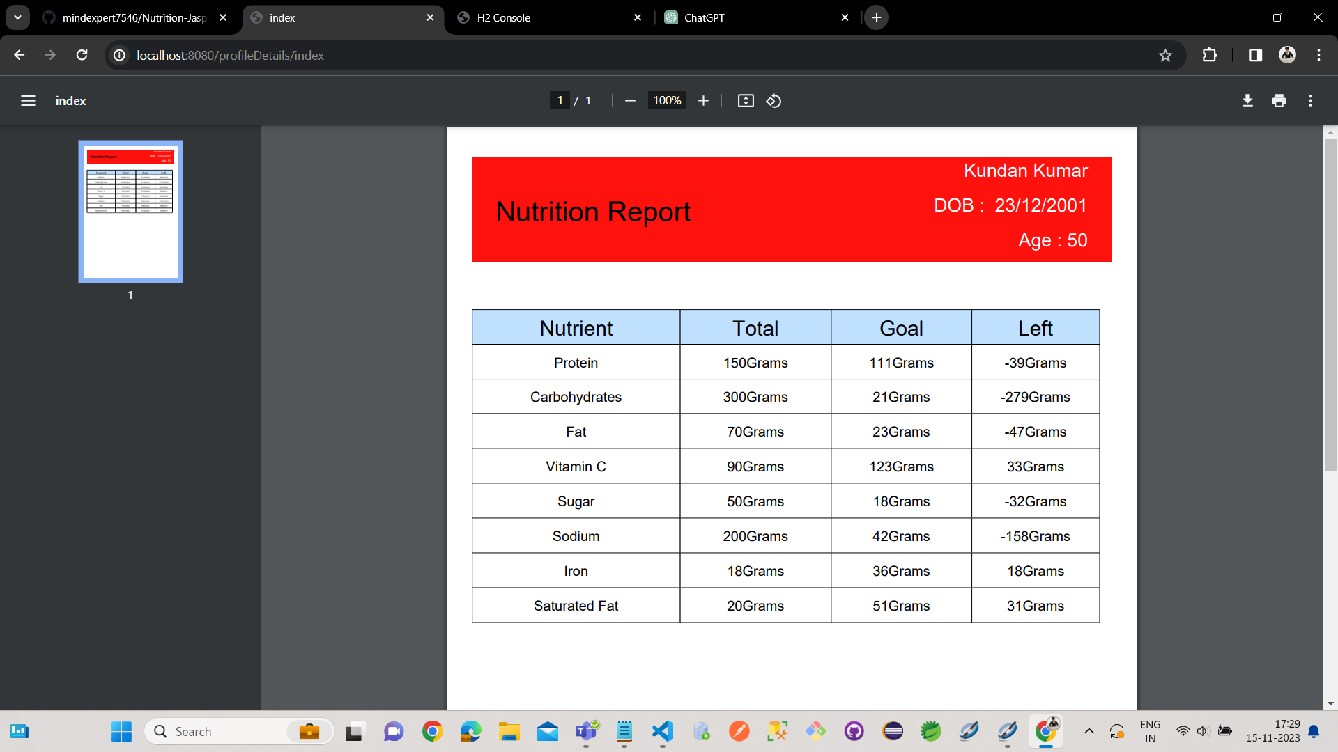 GitHub - mindexpert7546/Nutrition-Jasper-Report: It's represent to get the jasper report the ...