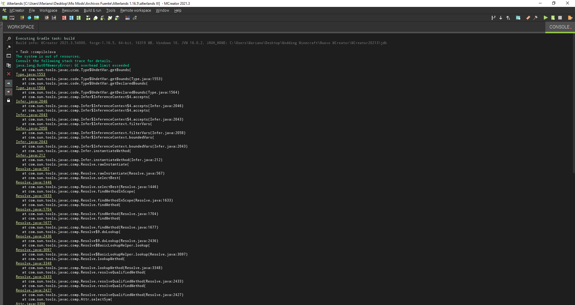 System out of memory persistent error · Issue #2564 · MCreator/MCreator · GitHub