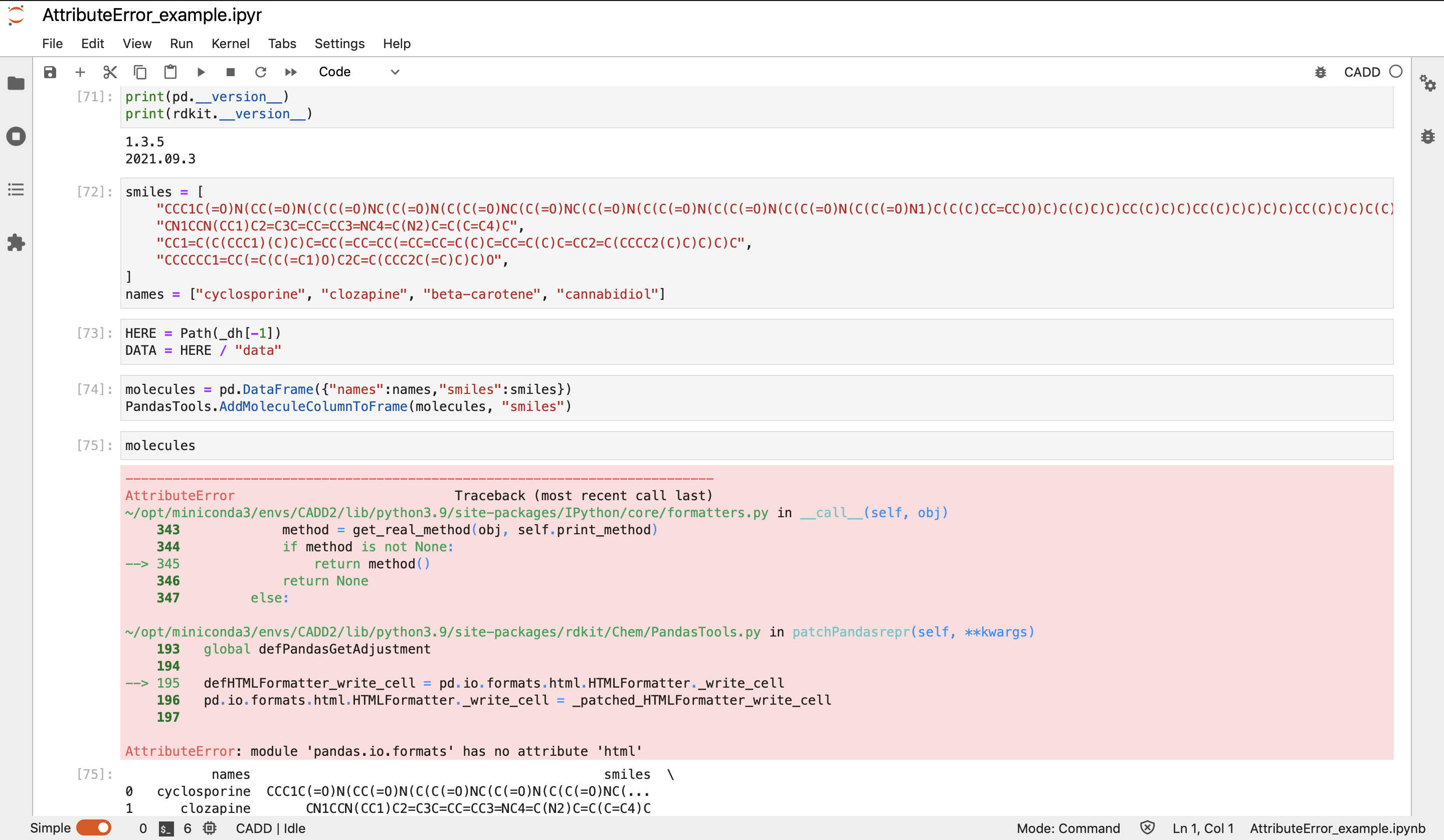 AttributeError: module 'pandas.io.formats' has no attribute 'html' · Issue #4864 · rdkit/rdkit ...