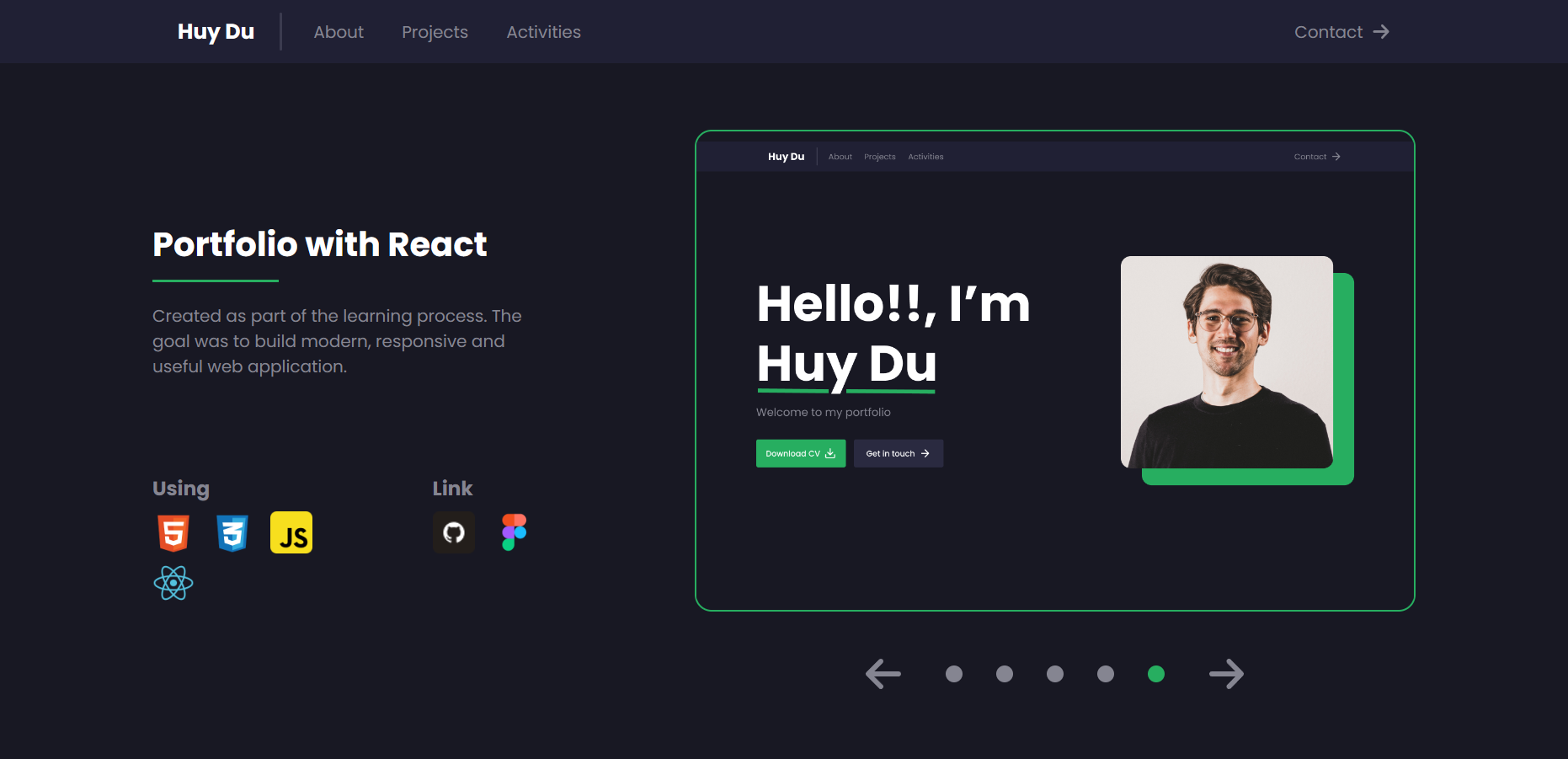 GitHub - huydu20/portfolio: Portfolio using React
