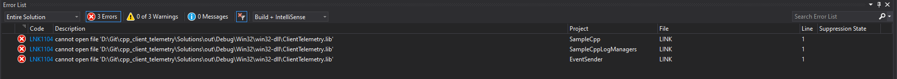 Build issue in examples · Issue #919 · microsoft/cpp_client_telemetry · GitHub