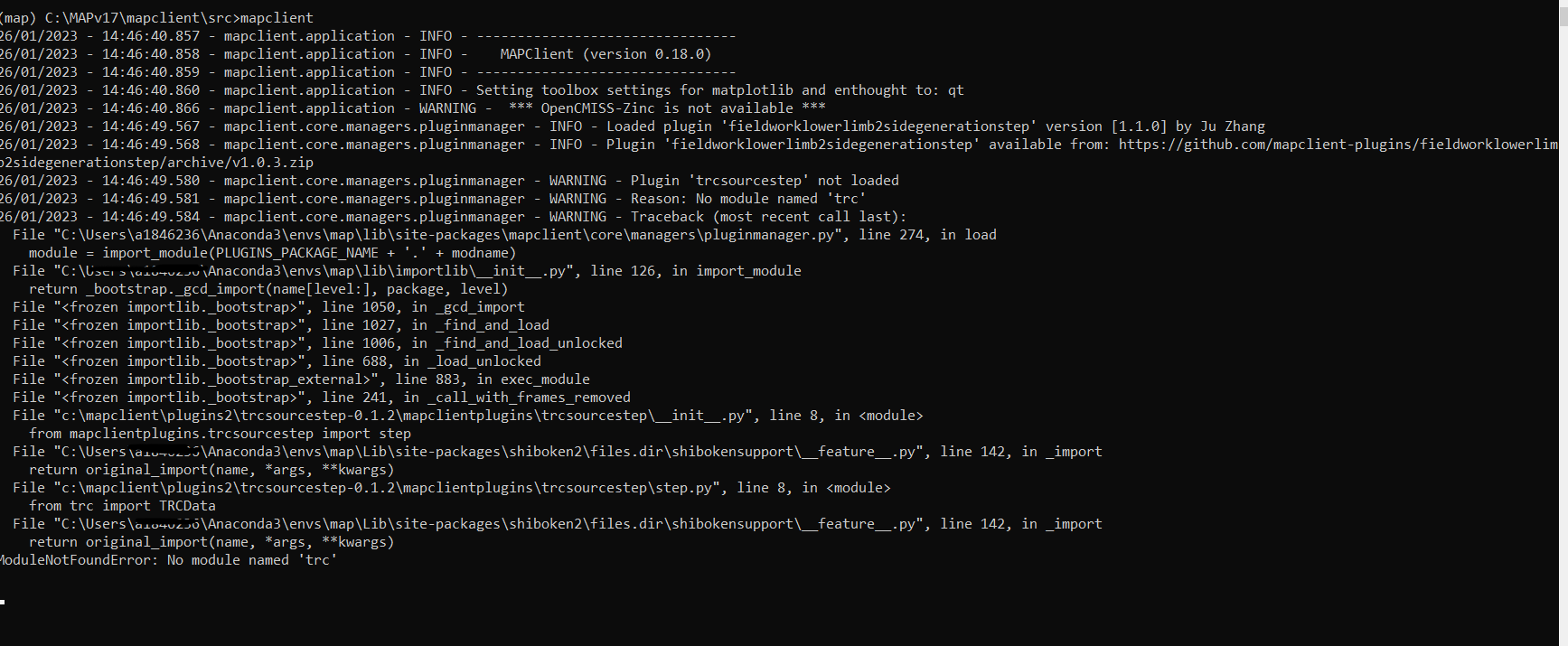 No module named trc when loading plugin · Issue #10 · mapclient-plugins/trcsourcestep · GitHub