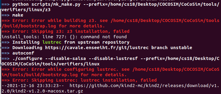 Cocosim install Problem · Issue #10 · NASA-SW-VnV/CoCoSim · GitHub