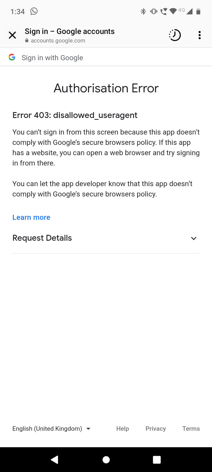 Google auth not working in webview(instagram/messenger) App · Issue ... Google auth not working in webview(instagram/messenger) App · Issue ...