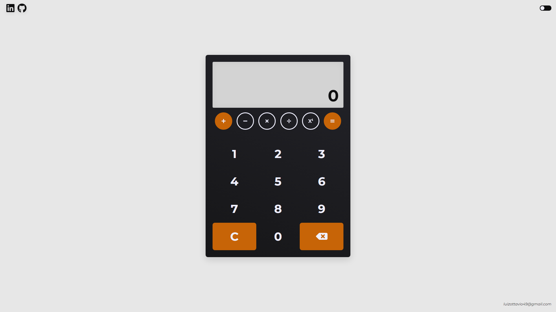 GitHub - luizottavioc/calculator: Interactive calculator built using React.js