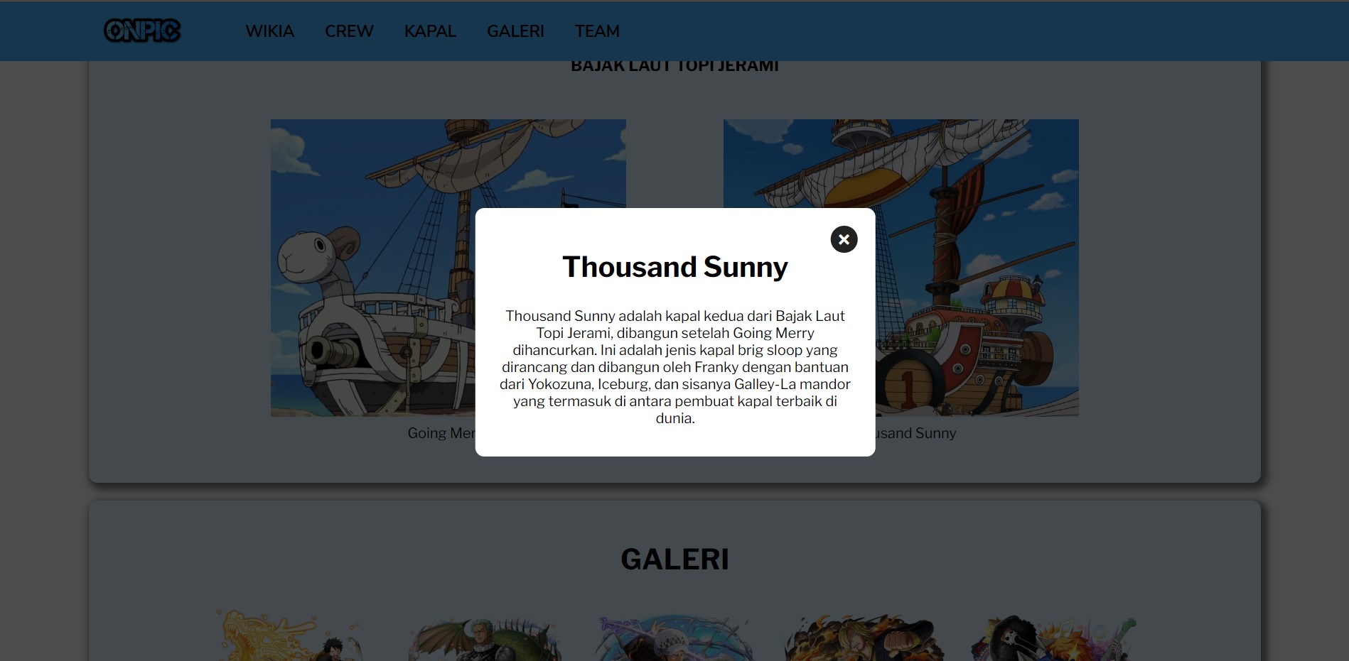 GitHub - nurkholiqaganihafid/Submission-BasicWeb: The theme on this simple web is ONPIC (One Piece)