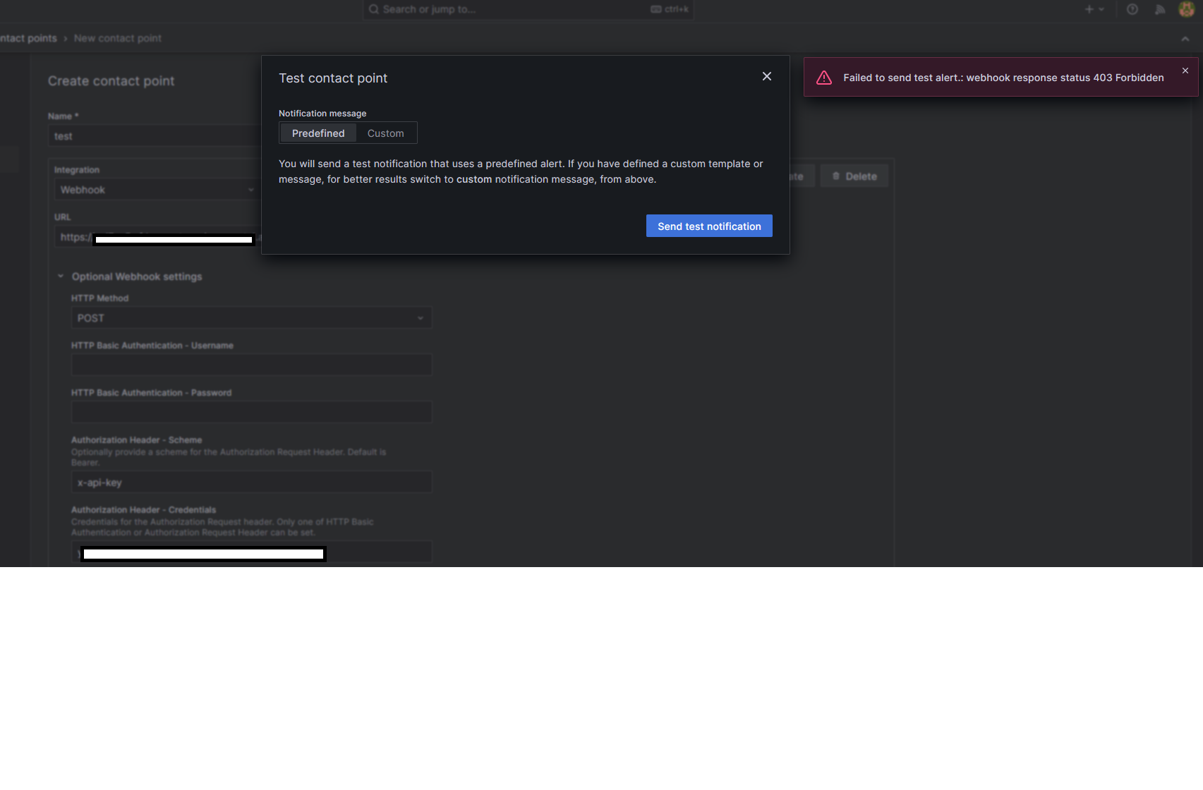 Grafana Alerting - Authorization Header - Scheme" isn't working · Issue ...
