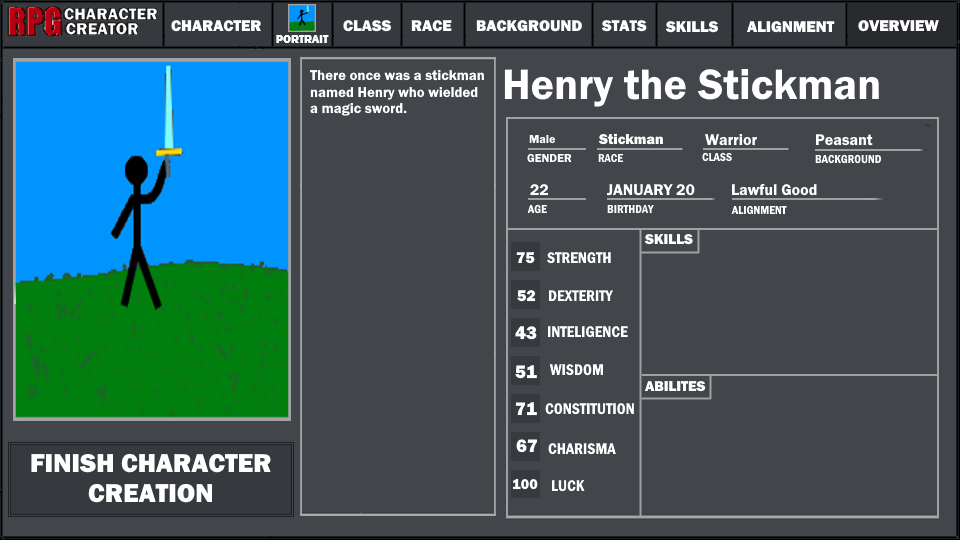 Github Ethcbuch Rpgcharactercreator