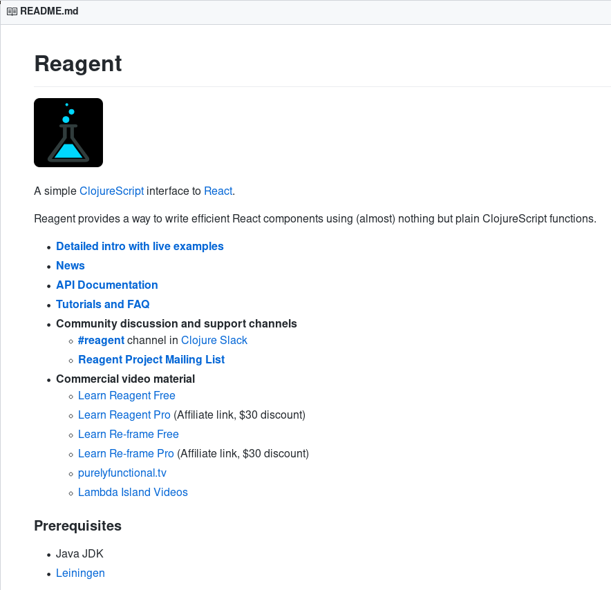 Remove leiningen as prerequisite · Issue #436 · reagent-project/reagent · GitHub